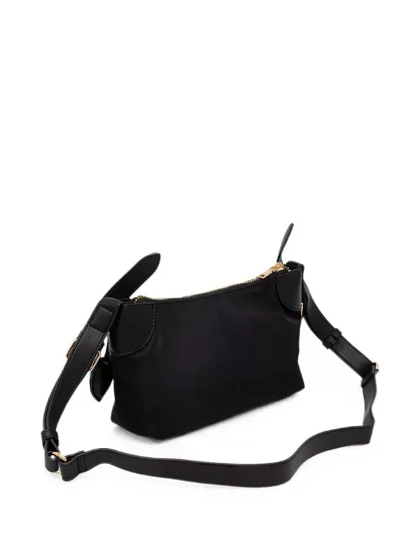 MORGAN Heart-charm Logo-plaque Shoulder Bag - Black