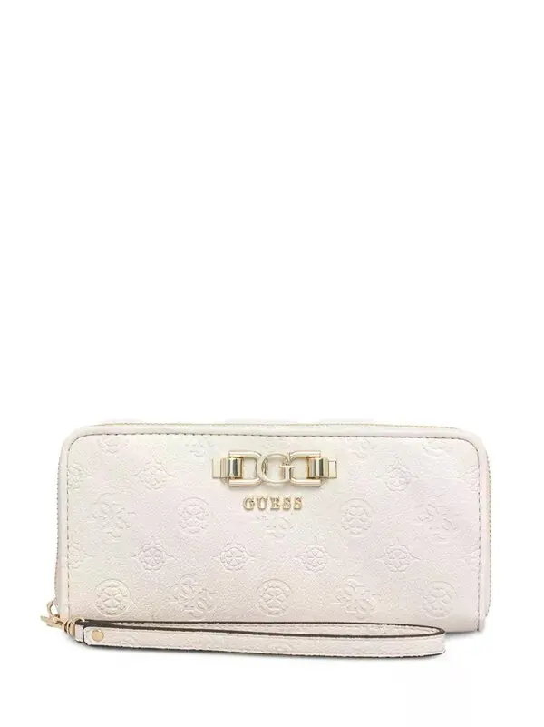 Guess Anise Logo-embossed Zip-around Wallet - Neutrals