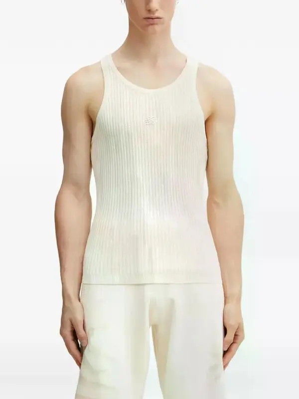 Filling Pieces Ribbed Logo-embroidered Tank Top