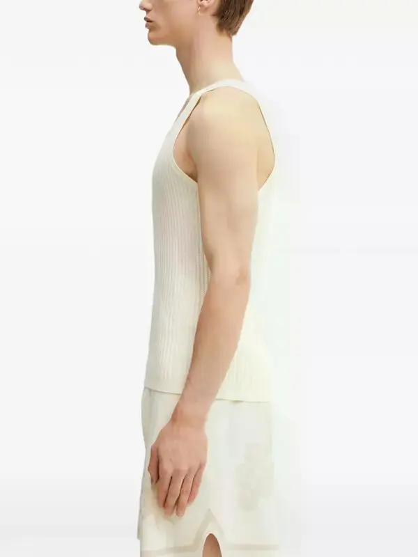 Filling Pieces Ribbed Logo-embroidered Tank Top