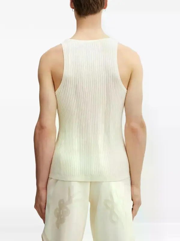Filling Pieces Ribbed Logo-embroidered Tank Top