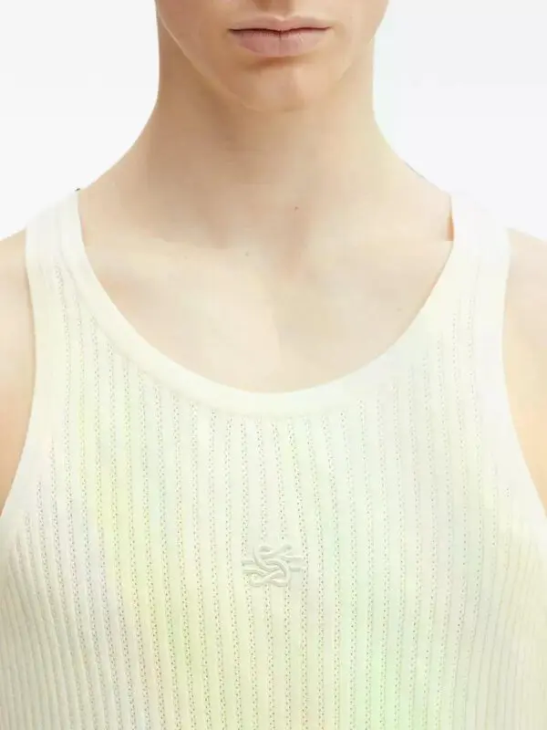 Filling Pieces Ribbed Logo-embroidered Tank Top