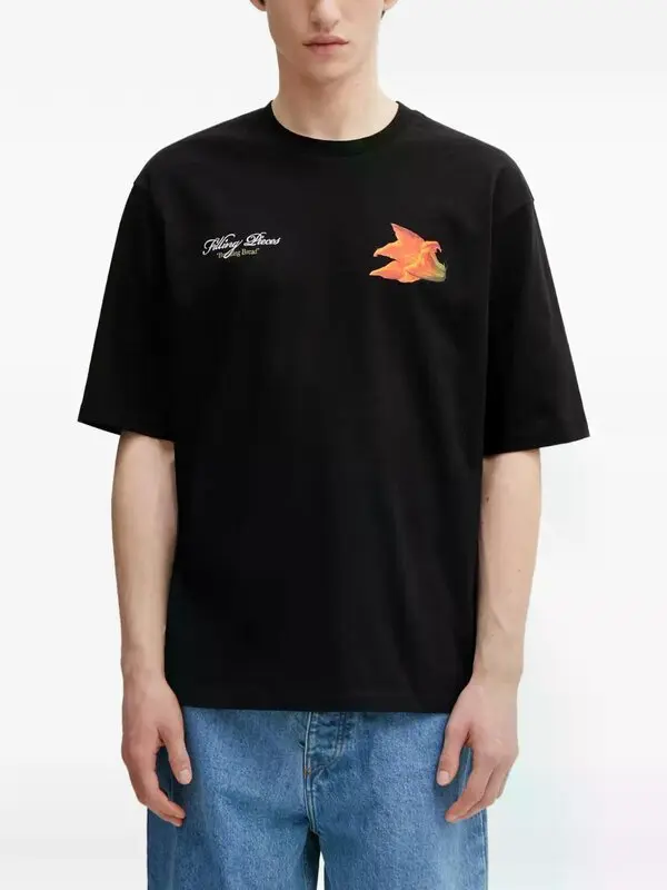 Filling Pieces Zucchini Floral-print Logo-print T-shirt