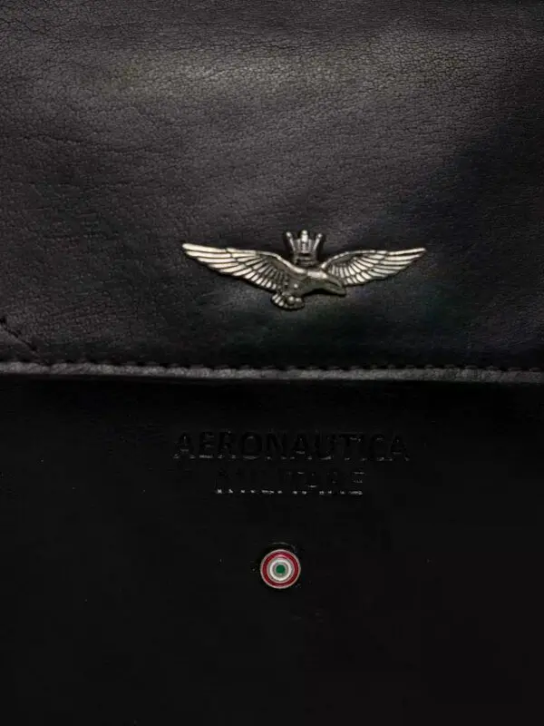 AERONAUTICA MILITARE Logo Plaque Leather Belt Bag