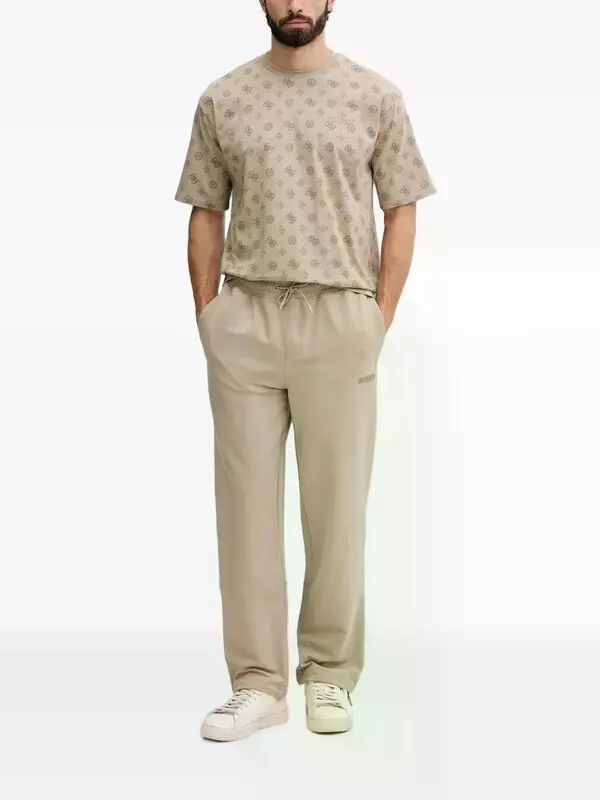 Guess Drawstring-waist Logo-patch Track Pants