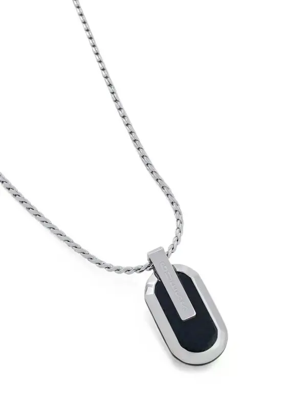 Guess Logo-engraved Tag-pendant Necklace
