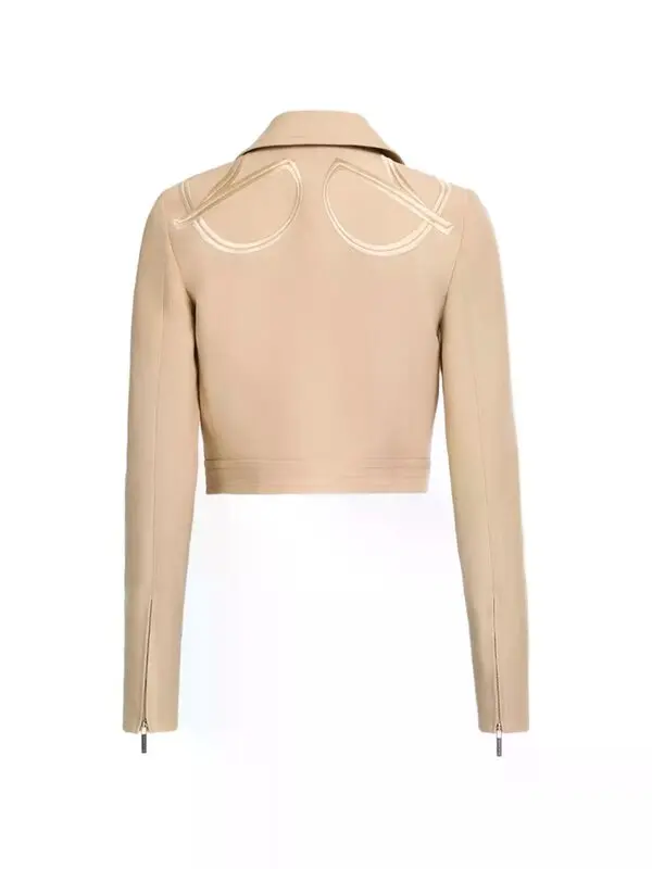 Elie Saab Monogram-embroidered Gabardine Jacket