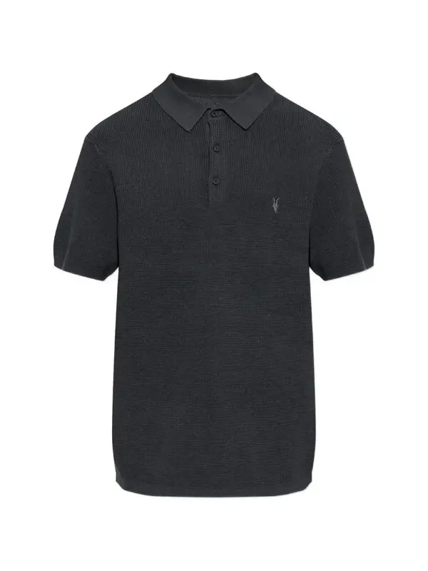 ALLSAINTS Aspen Waffle-knit Polo Shirt - Blue