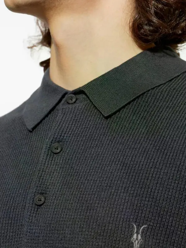ALLSAINTS Aspen Waffle-knit Polo Shirt