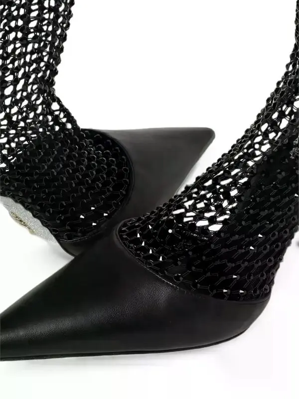 Rene Caovilla Crystal-embellished Mesh Pumps