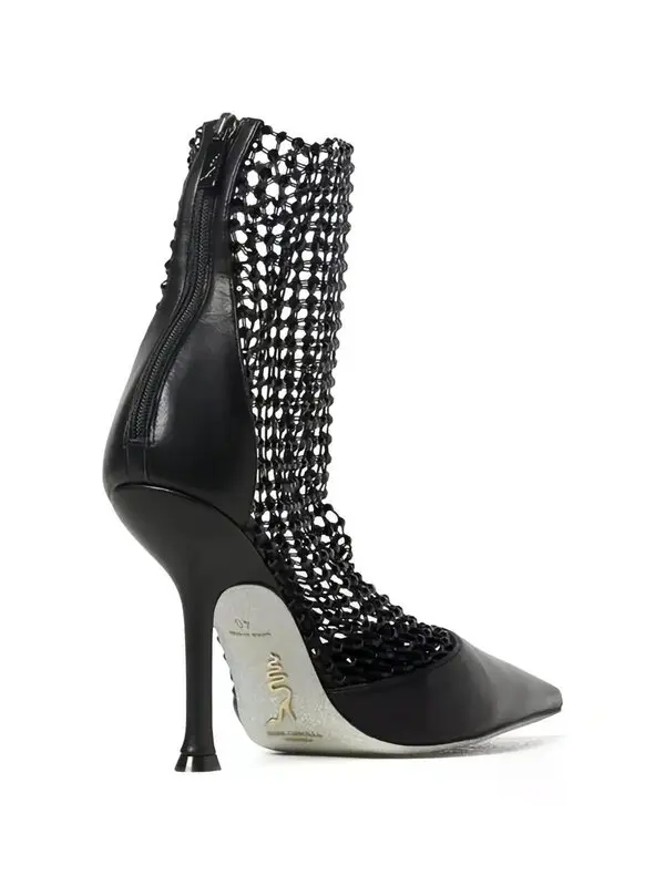 Rene Caovilla Crystal-embellished Mesh Pumps