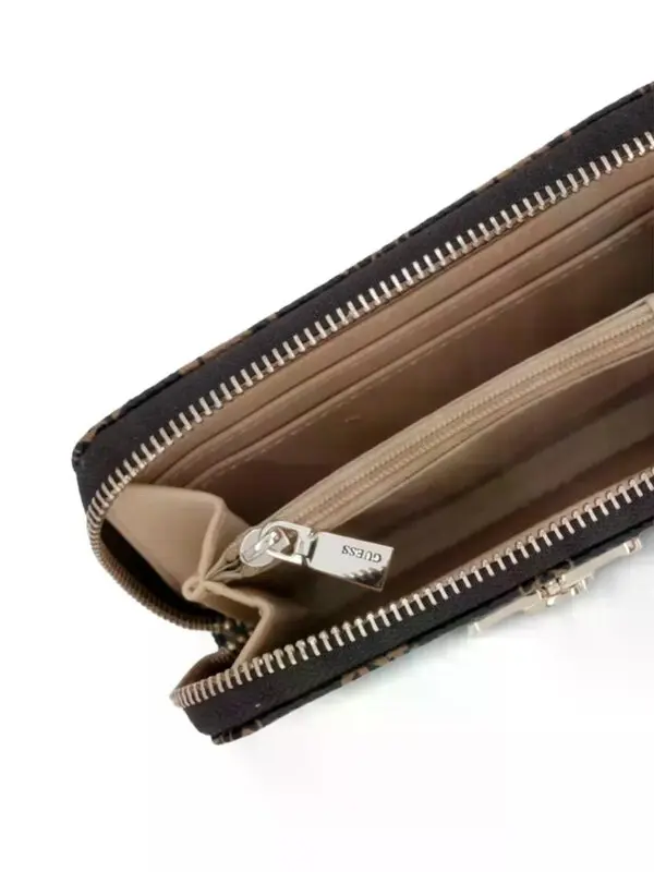 Guess Emelie Logo-print Zip-around Wallet - Black