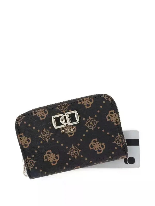 Guess Emelie Logo-print Zip-around Wallet - Black