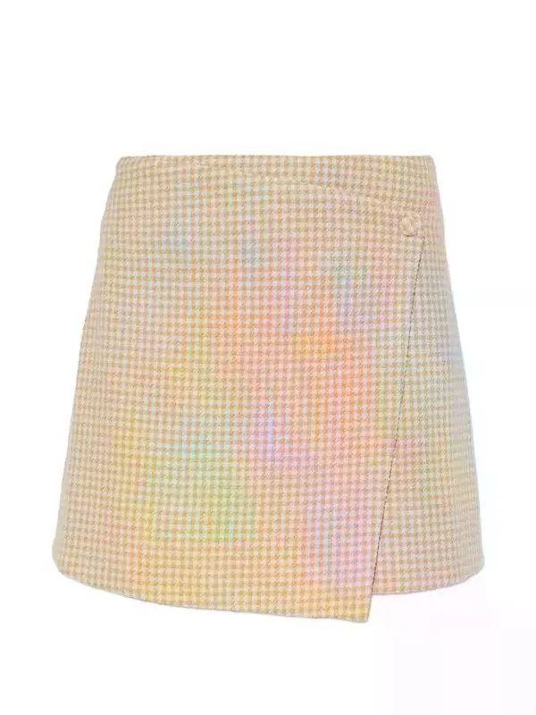 BY MALENE BIRGER Houndstooth Wrap Mini Skirt - Neutrals