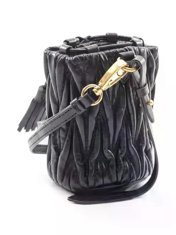 Miu Miu Matelassé Leather Shoulder Bag With Tassels