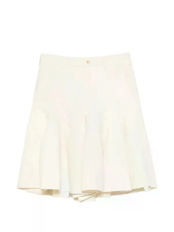 Comme Des Garçons Pleated Flared Midi Skirt - Neutrals