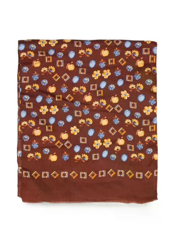 Vintage Geometric Fruit-print Scarf
