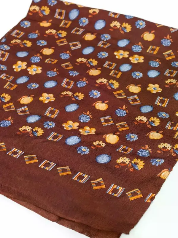 Vintage Geometric Fruit-print Scarf
