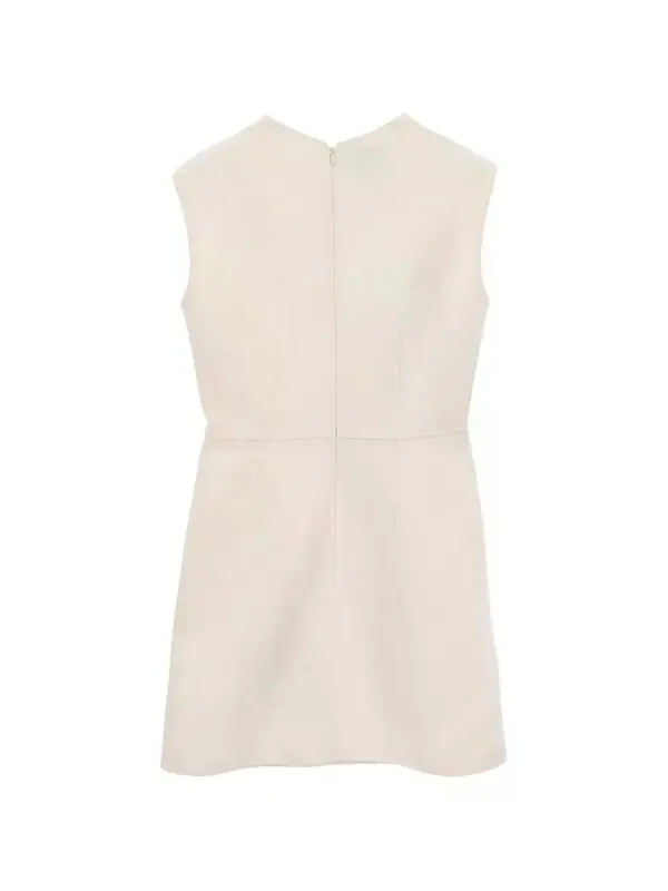 Prada Logo-patch Mini Dress - Neutrals