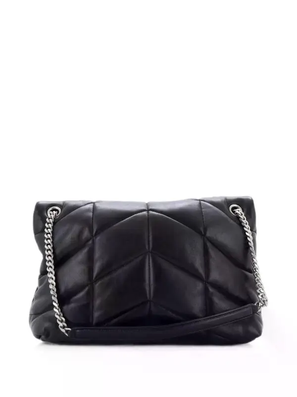 Saint Laurent Loulou Puffer Quilted Leather Medium Shoulder Bag - Black