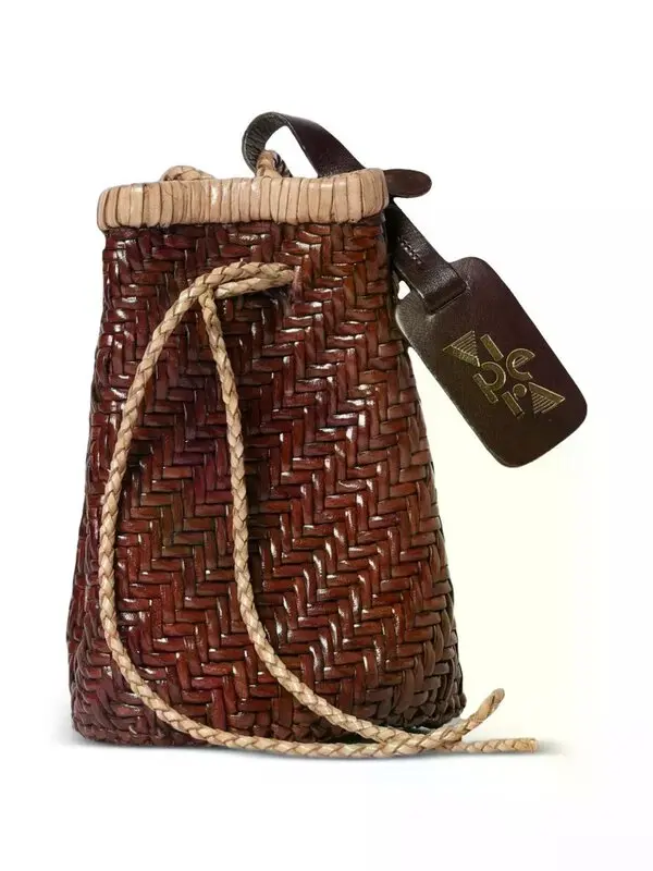 VIPERA Frida Frame Woven Leather Bucket Bag