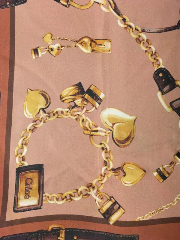 Chloé Paddington Silk Scarf - Brown
