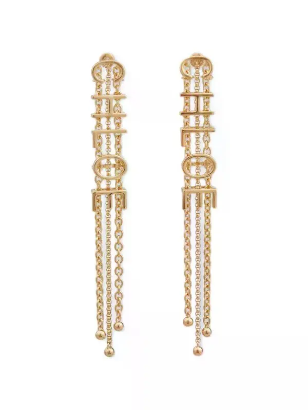 Chloé Logo-lettering Chain-link Earrings - 9dc