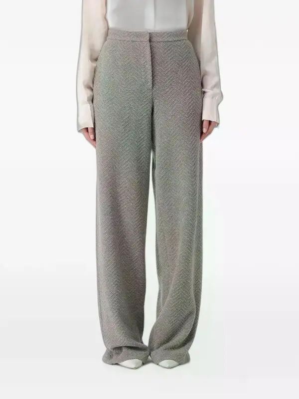 Emporio Armani Chevron Knit Wide-leg Trousers