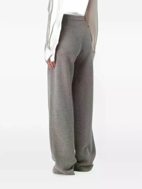 Emporio Armani Chevron Knit Wide-leg Trousers