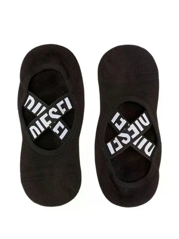DIESEL® Logo-print Crossover-strap Invisible Socks - Black
