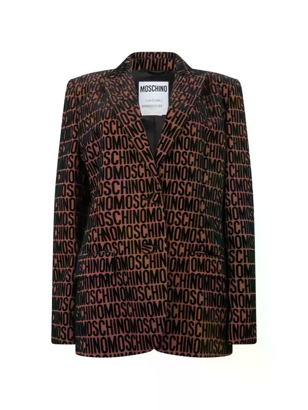 Moschino Logo-pattern Single-breasted Blazer