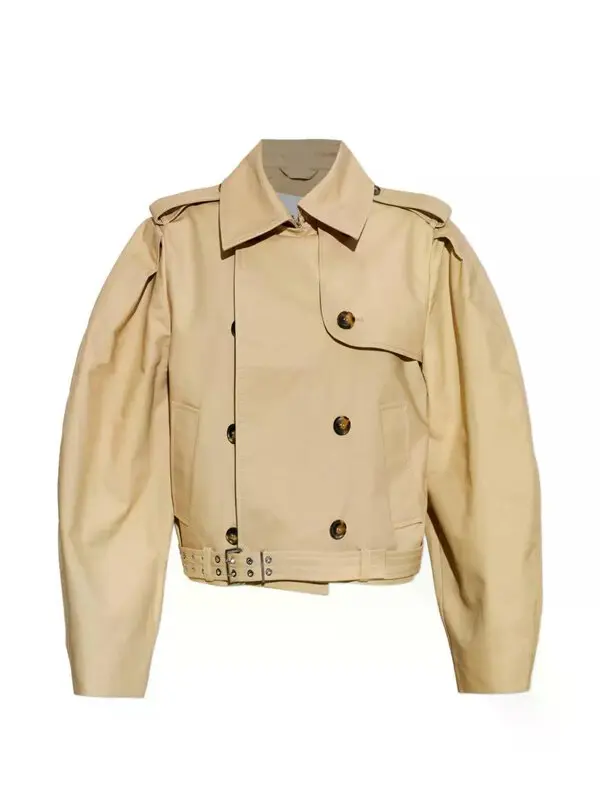 GANNI Double-breasted Jacket - Neutrals