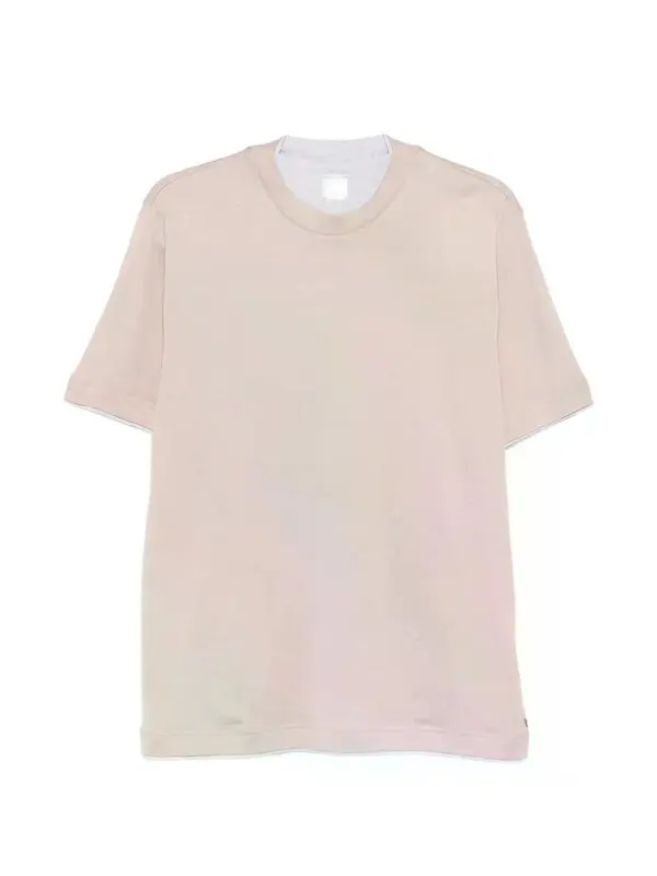 Eleventy Crewneck Trim T-shirt - Neutrals