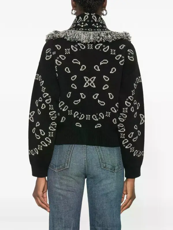 Alanui Paisley-jacquard Fringed Cardigan
