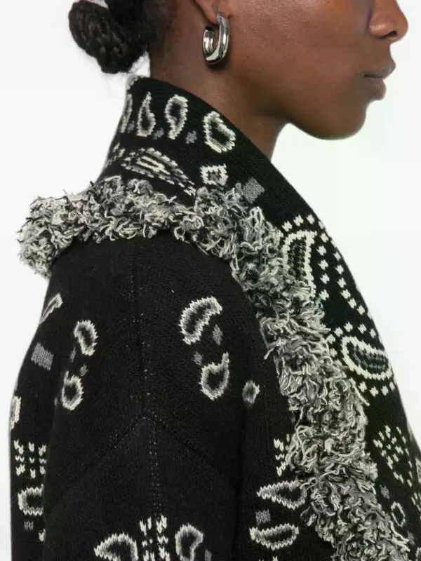 Alanui Paisley-jacquard Fringed Cardigan