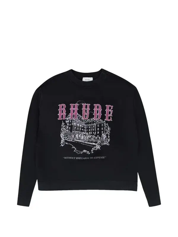 Rhude Chateau Marmont Graphic-print Sweater - Black