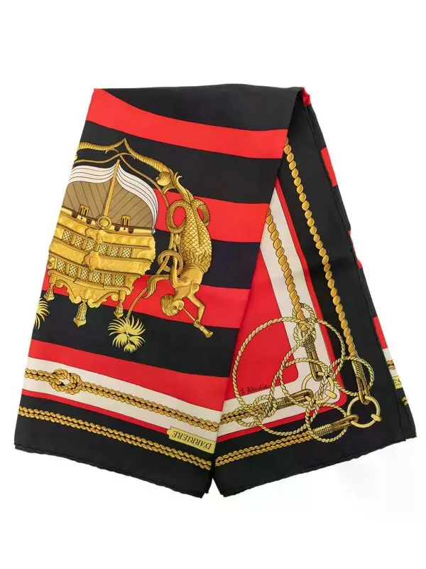 Hermès 1960-1980 Chateaux D Arriere Silk Scarf 90 Scarves - Black
