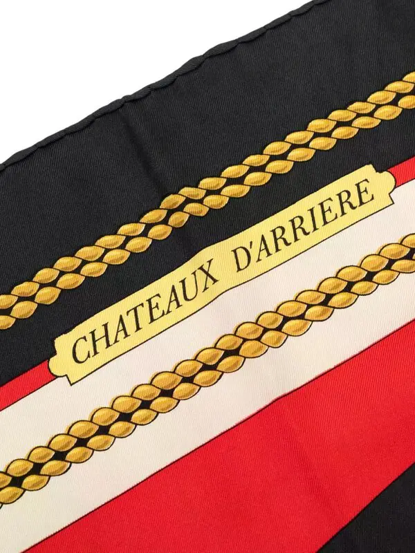 Hermès 1960-1980 Chateaux D Arriere Silk Scarf 90 Scarves - Black