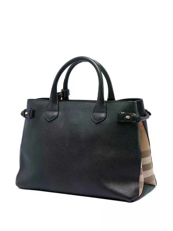 Burberry 2000-2017 Medium Leather And House Check Banner Satchel