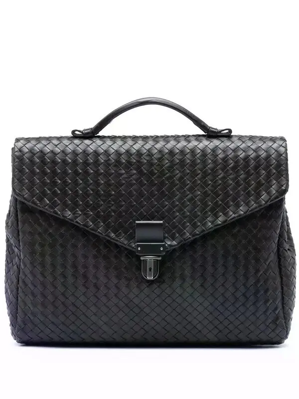Bottega Veneta 2012-2026 Nappa Intrecciato Briefcase Business Bag - Black