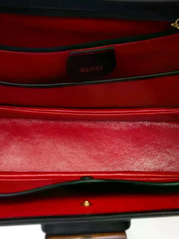Gucci 20th Century Calfskin Bamboo Night Satchel - Black