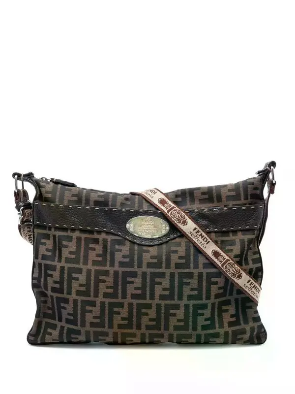 Fendi 2000-2010 Zucca Canvas Selleria Crossbody Bag - Brown