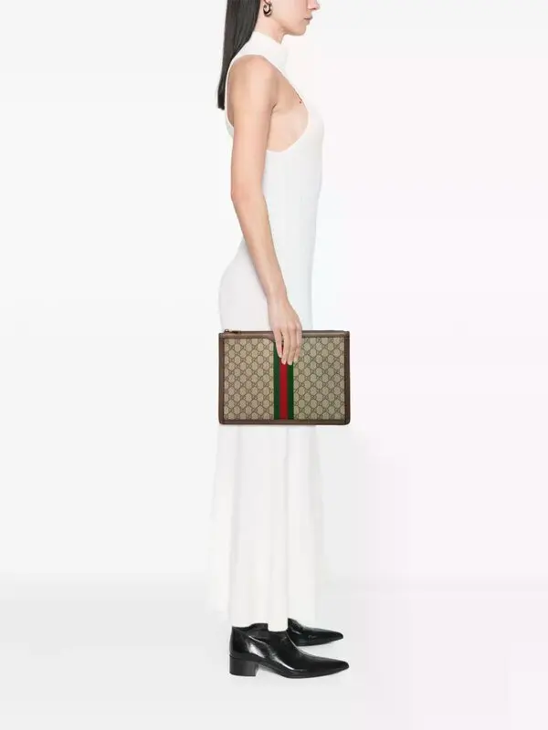 Gucci 2016-2026 Gg Supreme Web Ophidia Clutch Bag