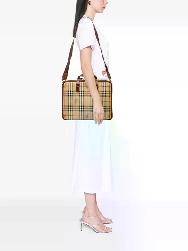Burberry Haymarket Check Coated Canvas Business Bag