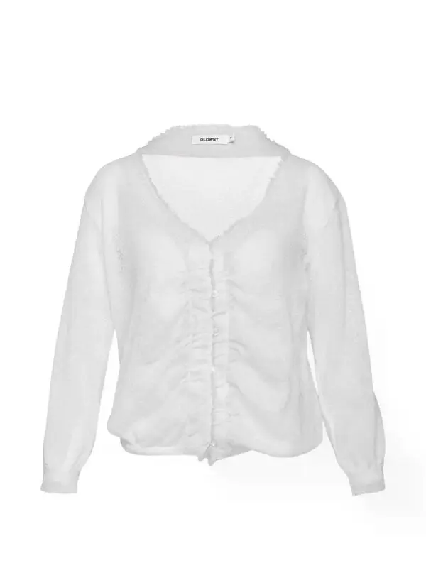 GLOWNY Sherbet Fringe-trim Cardigan