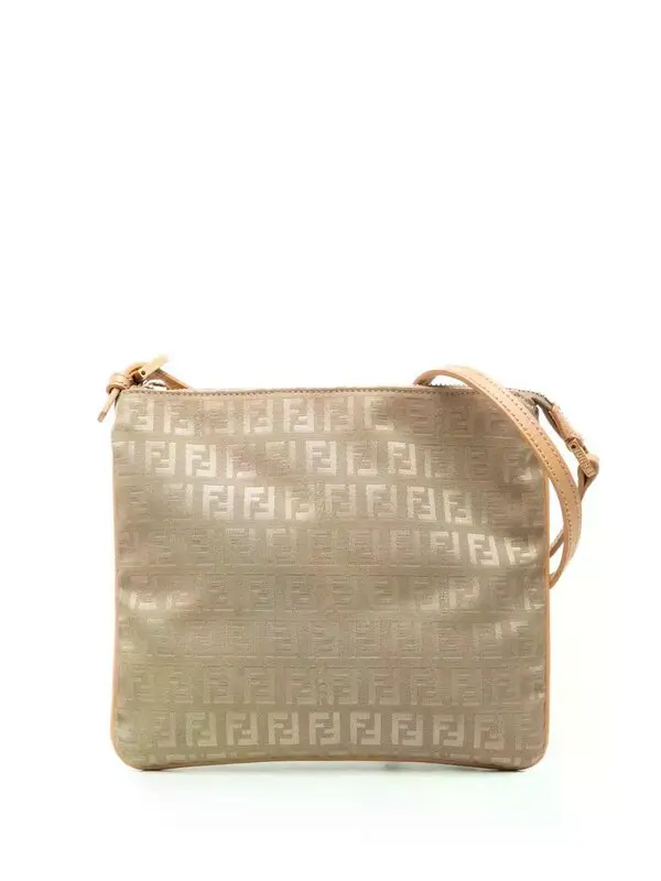 Fendi 2000-2010 Zucchino Canvas Crossbody Bag - Neutrals