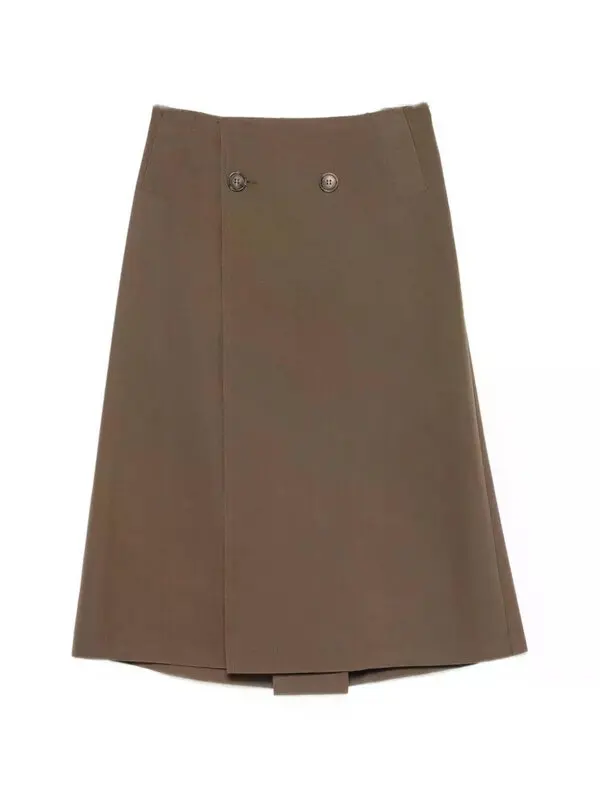 MAISON MARGIELA Double-breasted Wrap-style Midi Skirt - Brown