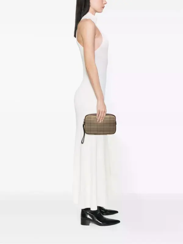 Burberry 20th Century Vintage Check Canvas Clutch Bag - Brown