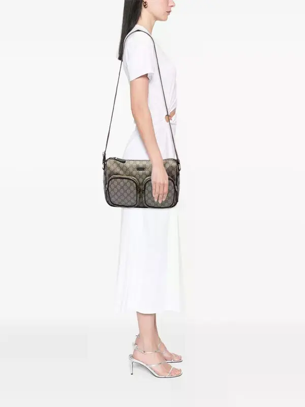 Gucci 2016-2026 Gg Supreme Double Pocket Crossbody Bag - Neutrals