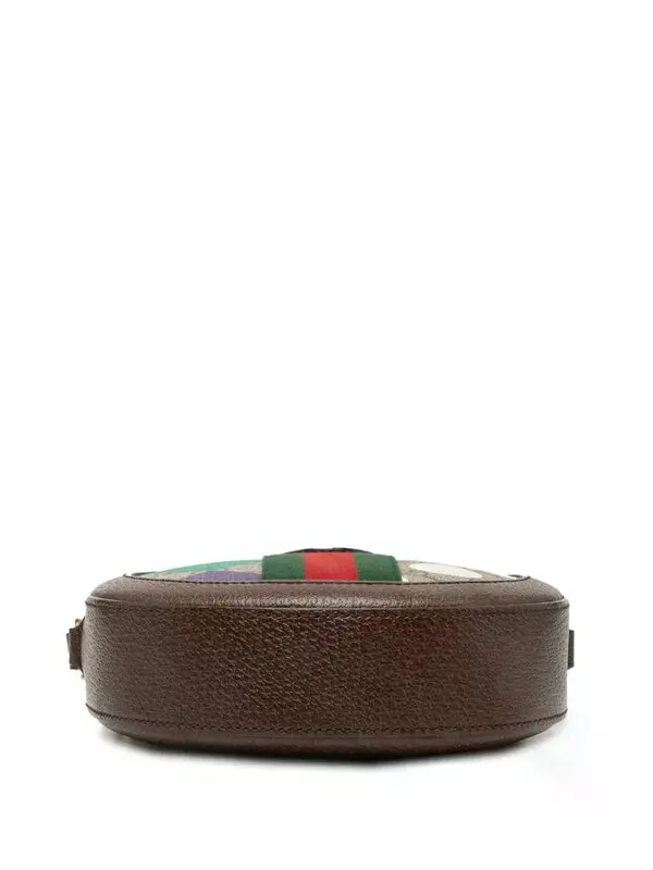 Gucci Ophidia Gg Supreme Web Graphic Print Round Crossbody Bag - Neutrals